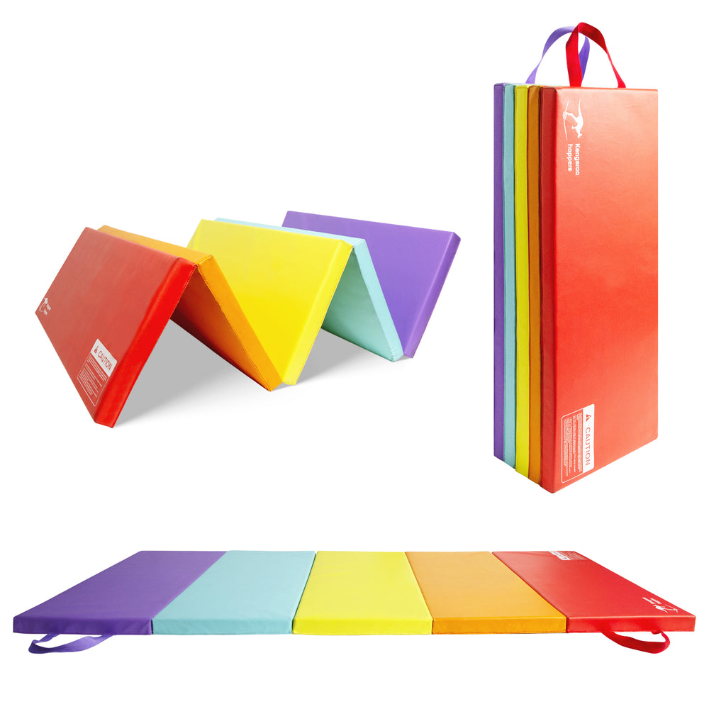 Kangaroo Hoppers Kids’ Rainbow & Tumbling Cheese Wedge Mat Pad Combo