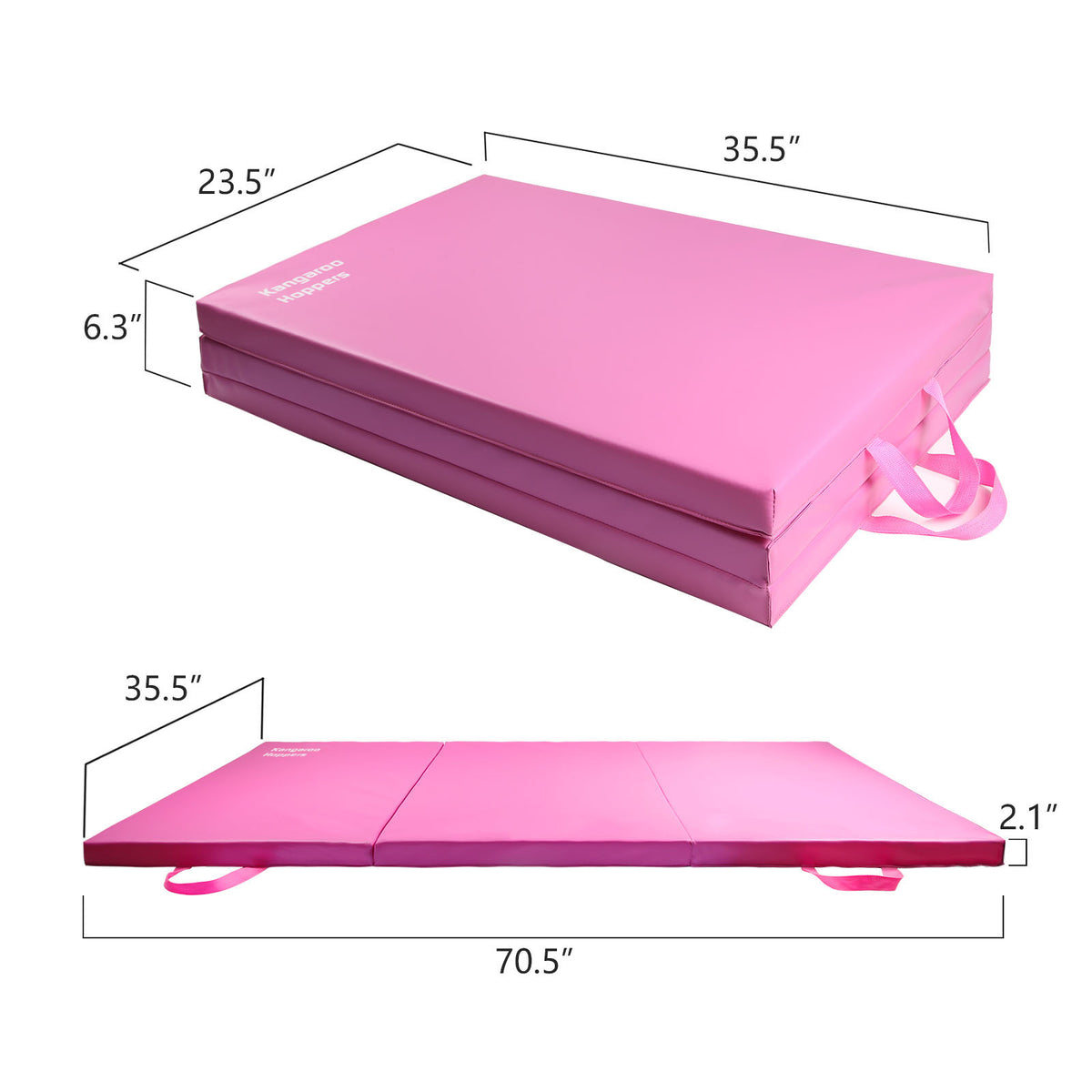 Tri-Fold Gymnastics Mat with Handles - Gymnastic Equipment for Kids ...