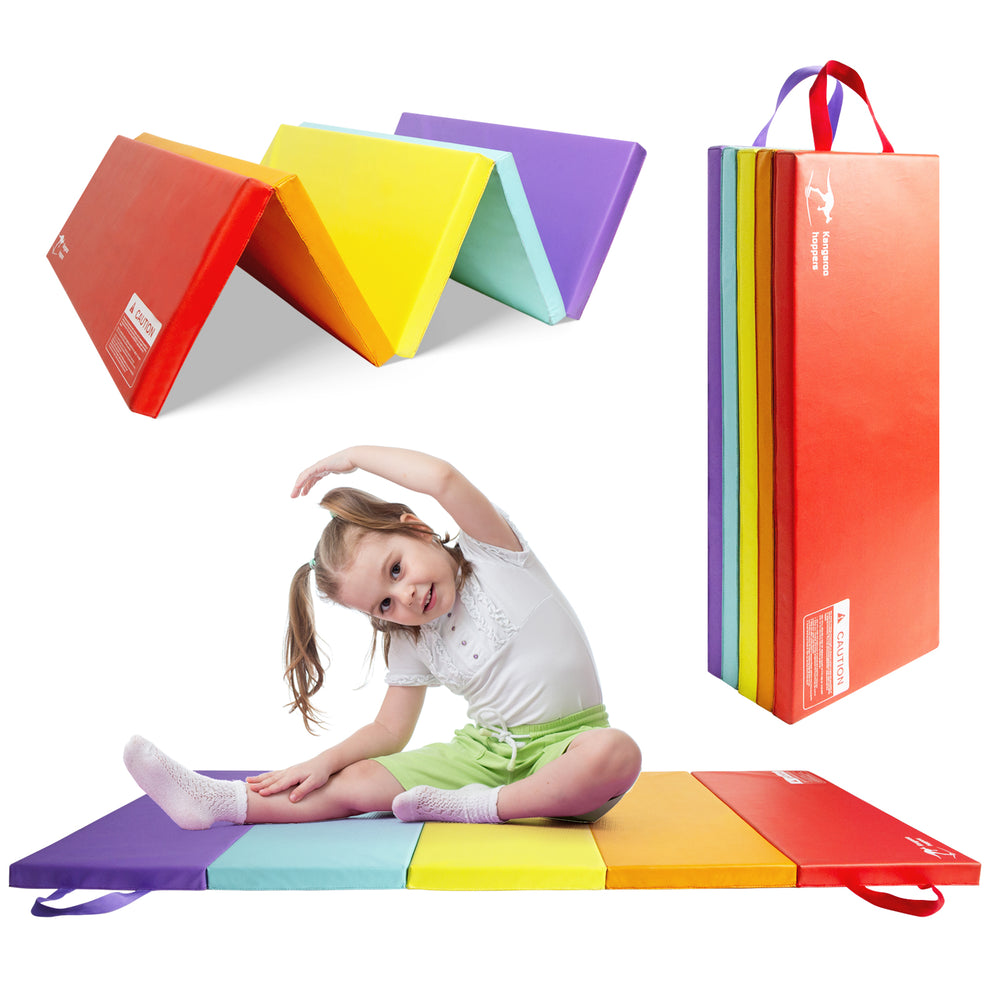 Kangaroo Hoppers Kids’ Rainbow & Tumbling Cheese Wedge Mat Pad Combo