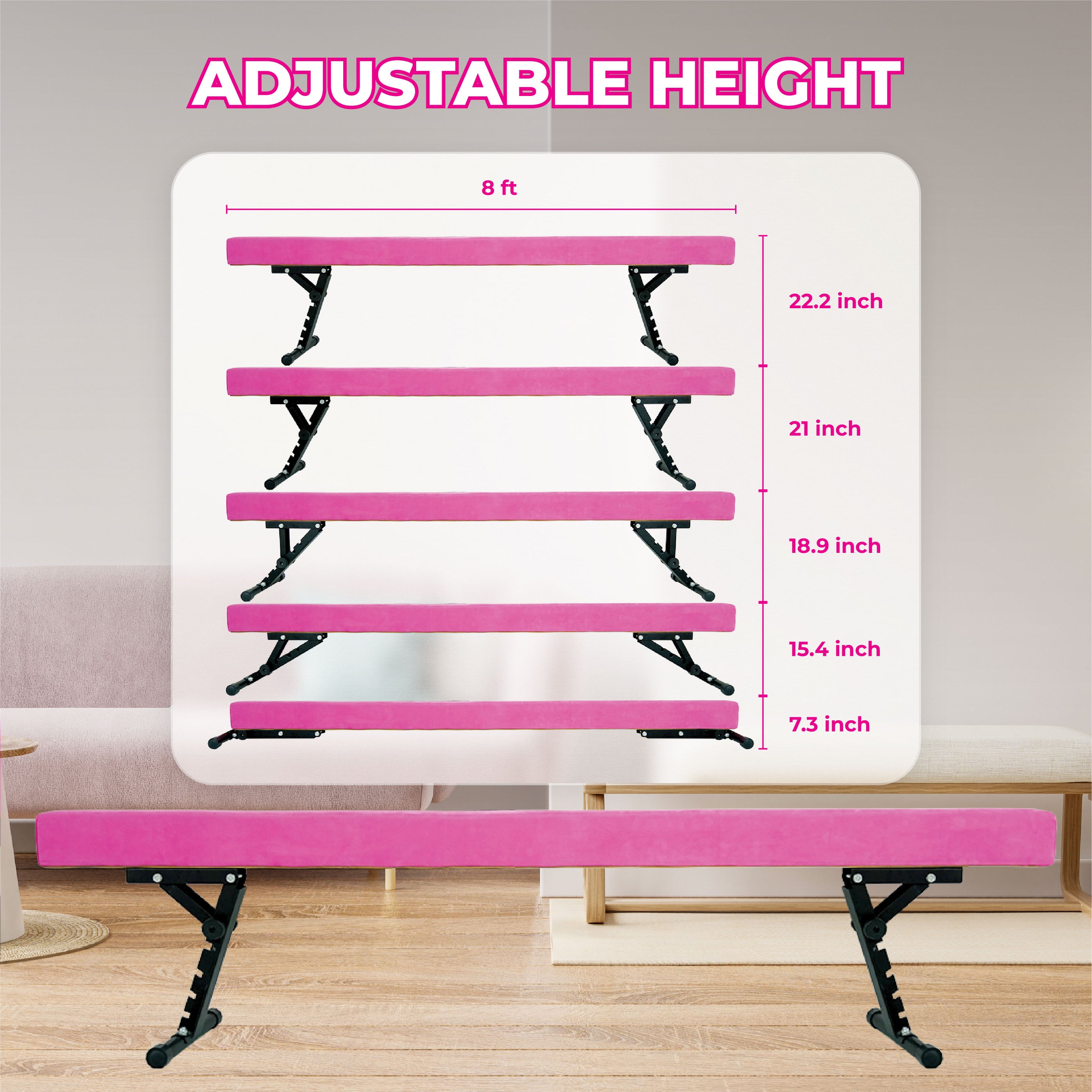 8ft Balance Beam - Gymnastic Equipment for Kids | Kangaroo Hoppers